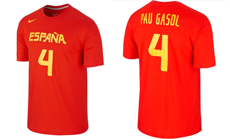 Nike Logo Spain Replica Jersey Pau Gasol #4# (600/red)