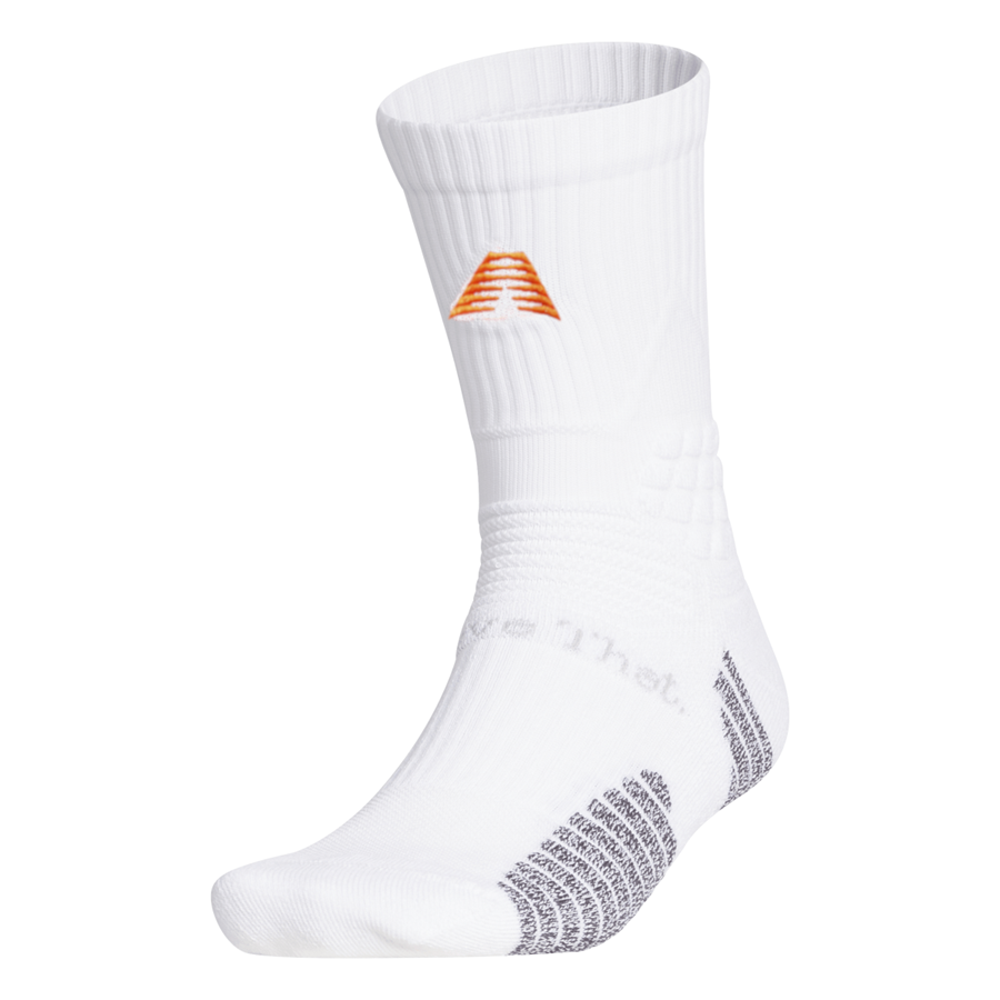 Adidas Anthony Edwards AE Crew Socks "White Lucid Orange"