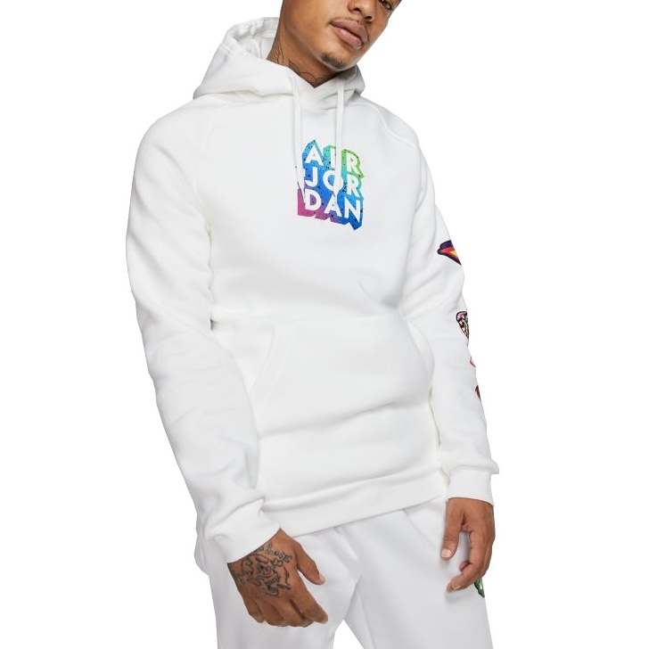 Jordan Jumpman Sticker Pullover Hoodie (white)